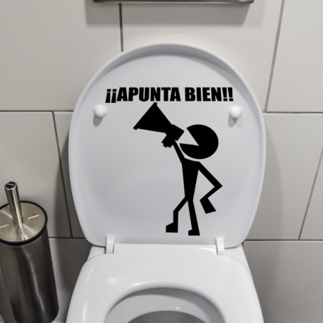 Pegatina apunta bien